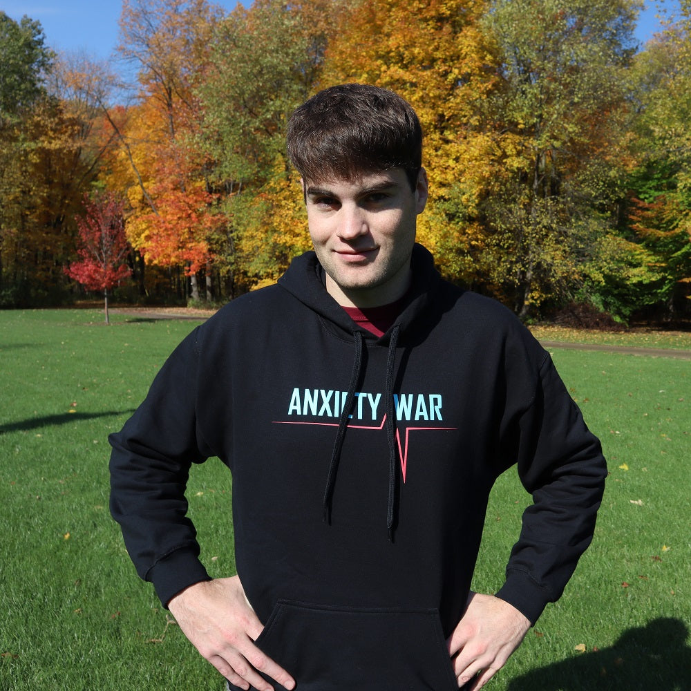 "ANXIETY WAR" Hoodie - Black – AnxietyWar.com